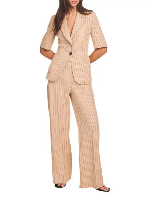 Mint Velvet Pinstriped Short-sleeve Blazer