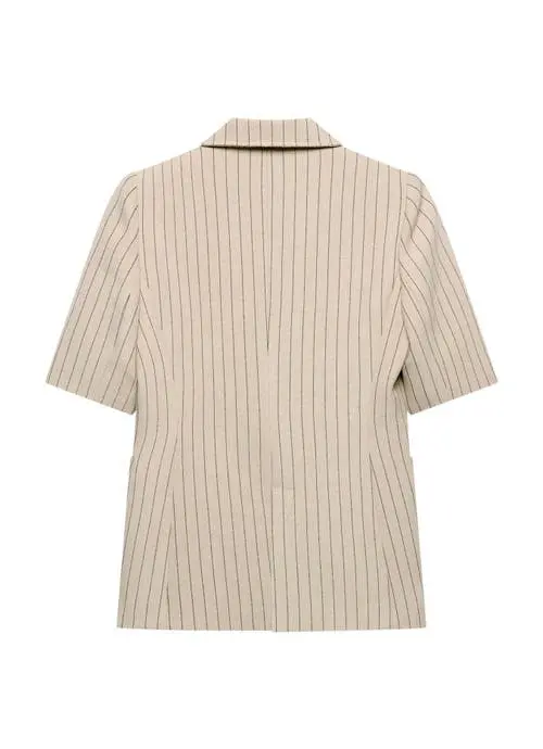 Mint Velvet Pinstriped Short-sleeve Blazer
