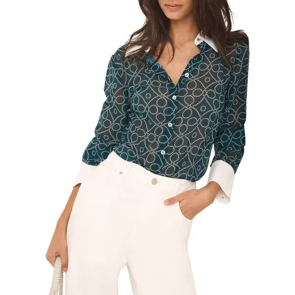 Mint Velvet Printed Sheer Blouse