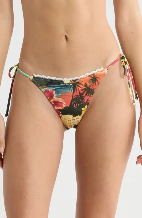 PACSUN Aeries Side Tie Bikini Bottoms - Allover Print
