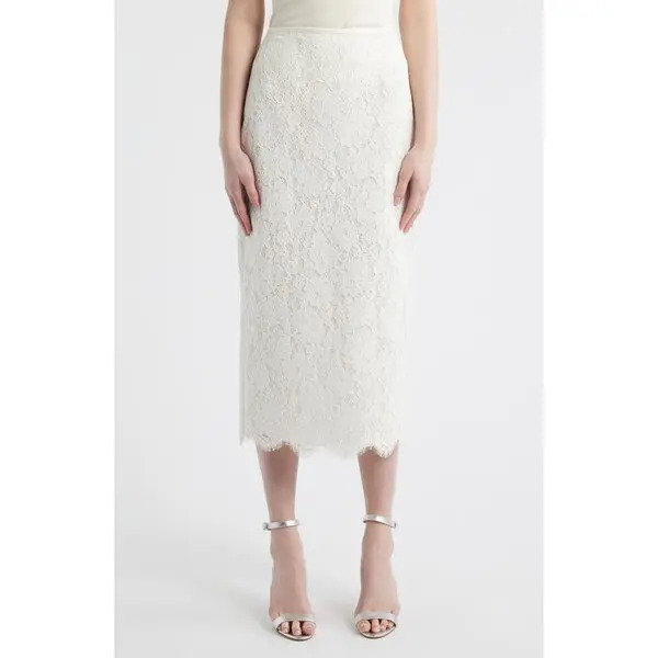 LoveShackFancy Ilse Lace Midi Skirt