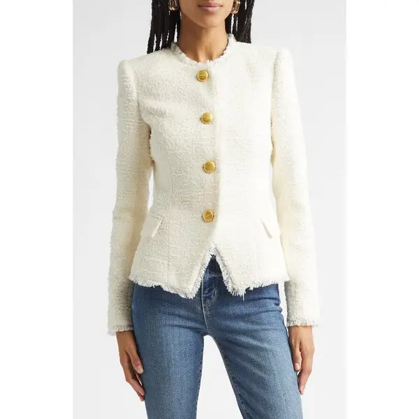 L'Agence Nerina Fringe Bouclé Jacket