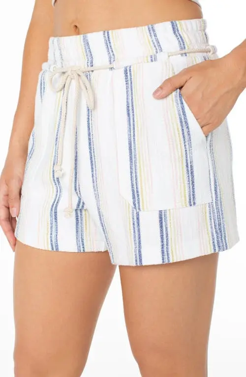 Roxy Striped Cotton-blend Drawstring Shorts