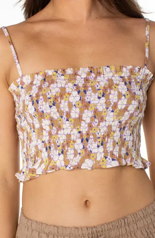 Roxy Floral Smocked Crop Top - Afr Violet