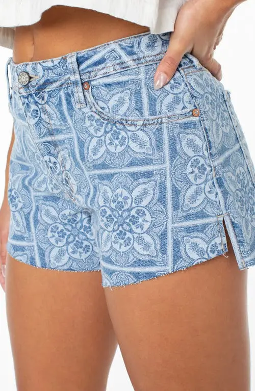 Roxy Printed Denim Shorts - Bromelia