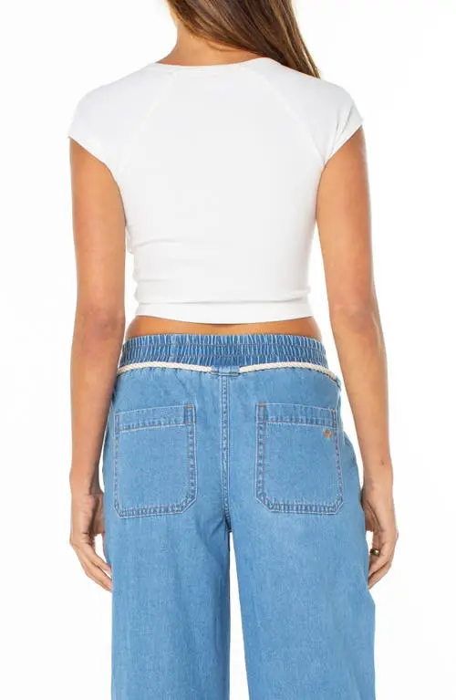 Roxy Beach Day Crop Graphic T-shirt - Cloud Dancer