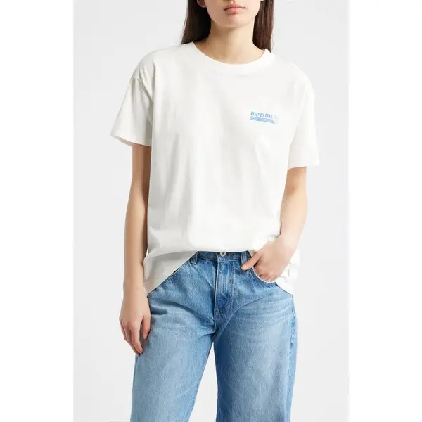 Rip Curl Ocean Break Relaxed Graphic T-shirt - Bone