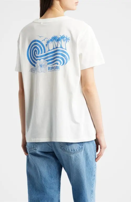 Rip Curl Ocean Break Relaxed Graphic T-shirt - Bone