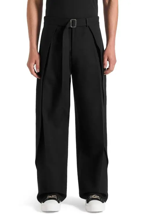 Manière De Voir Charles Wide Fit Wrap Leg Tailored Trousers