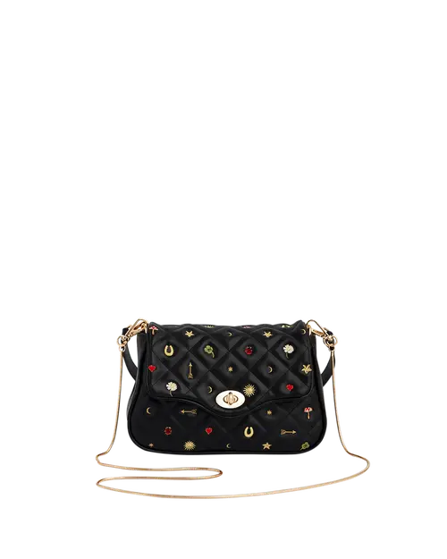 FABLE ENGLAND Mary Quilted Crossbody Clutch - Black