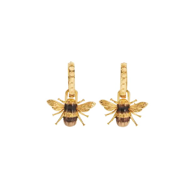 FABLE ENGLAND Honey Bee Huggie Earrings - Gold