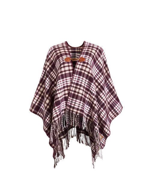FABLE ENGLAND Check Cape - Caramel & Chocolate