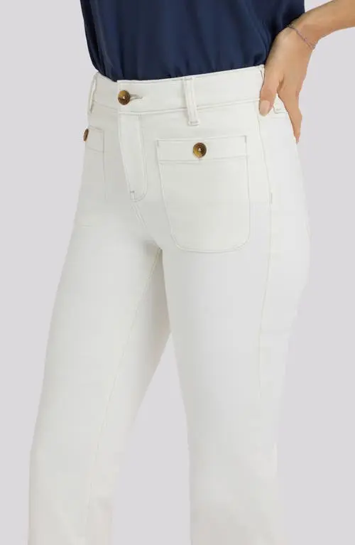 NYDJ Marilyn Straight Leg Jeans With Round Patch Pockets - Vintage White