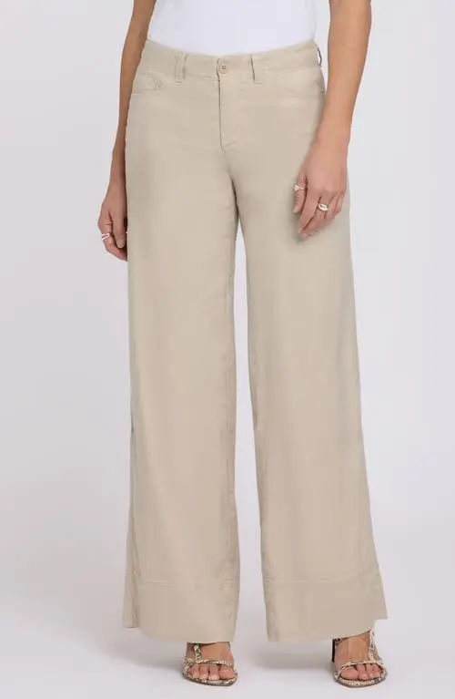 NYDJ Linen Blend Wide Leg Pants - Feather