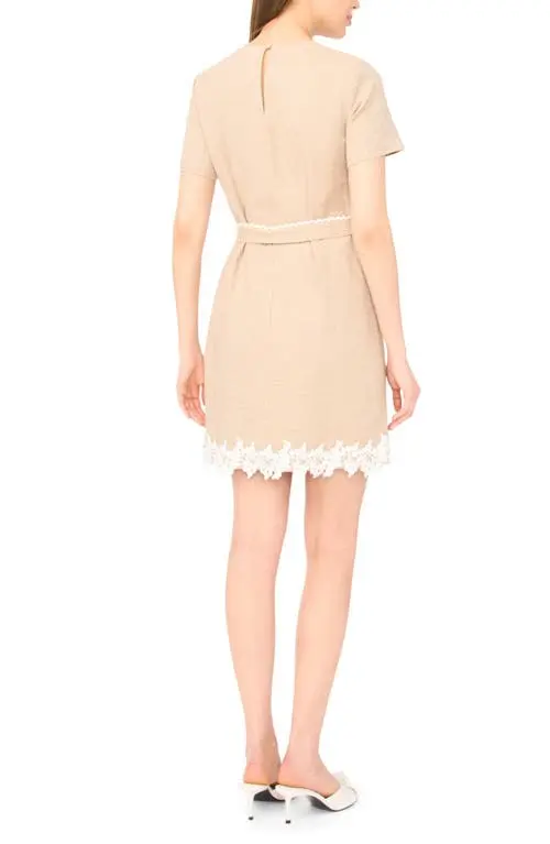CECE DUPRAZ Lace Trim A-line Mini Dress - Toffee