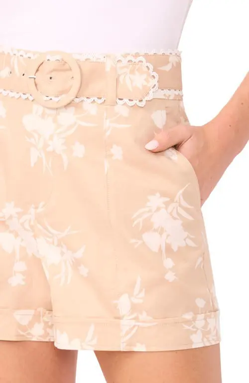 CECE DUPRAZ Floral Print High-waist Shorts
