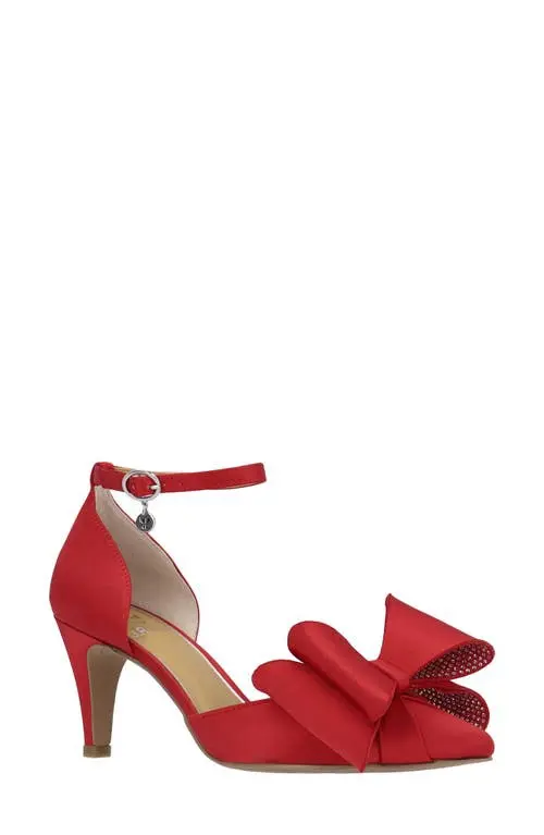 J. Reneé Pammie Ankle Strap Bow Pumps - Red