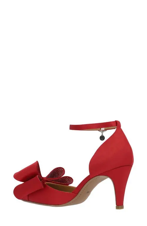 J. Reneé Pammie Ankle Strap Bow Pumps - Red