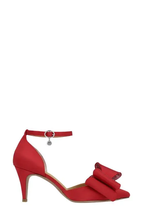 J. Reneé Pammie Ankle Strap Bow Pumps - Red