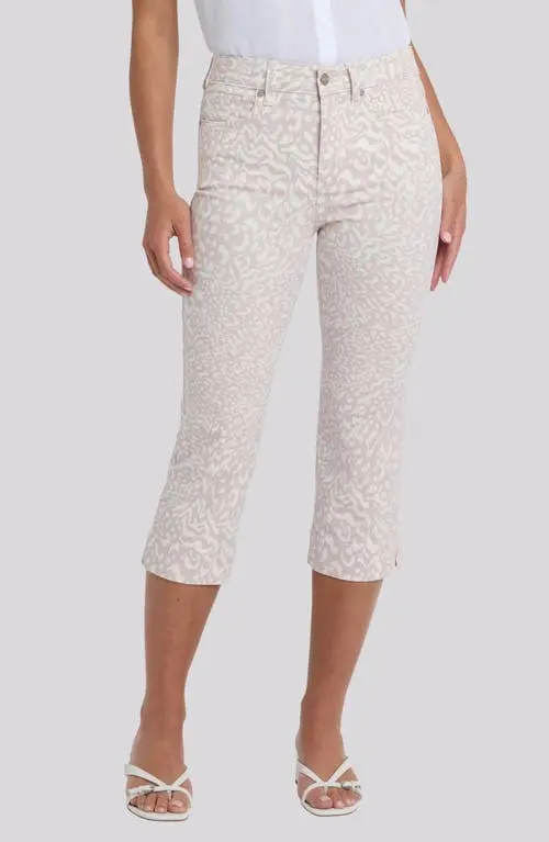 NYDJ Marilyn Split Cuff Crop Capri Jeans - Snow Leopard