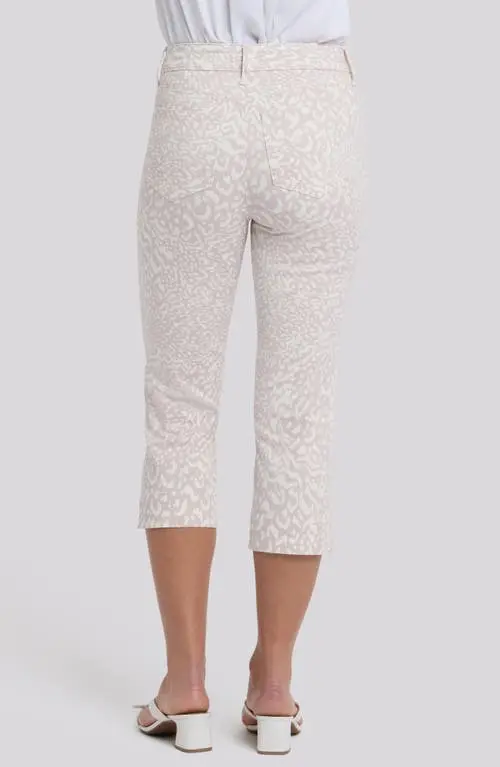 NYDJ Marilyn Split Cuff Crop Capri Jeans - Snow Leopard