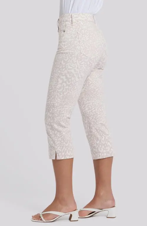 NYDJ Marilyn Split Cuff Crop Capri Jeans - Snow Leopard