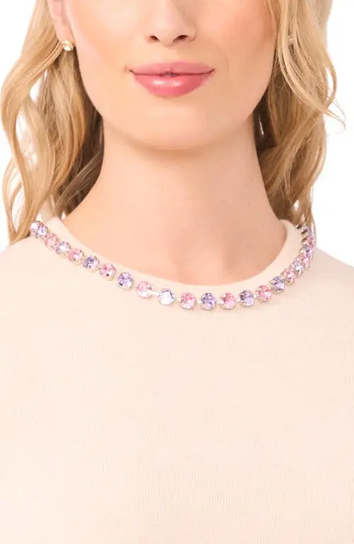 CECE DUPRAZ Rhinestone Embellished Short Sleeve Sweater