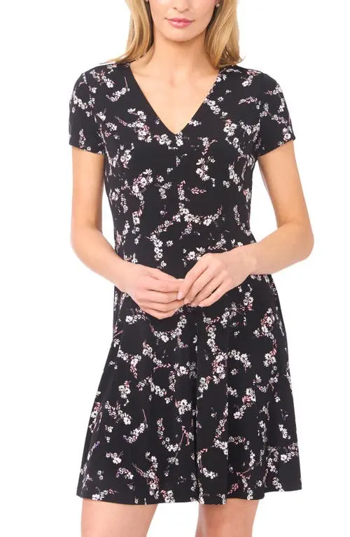 CECE DUPRAZ Floral Print A-line Mini Dress