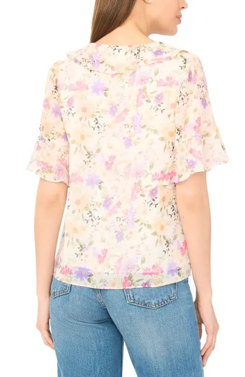CECE DUPRAZ Floral Print Ruffle Top