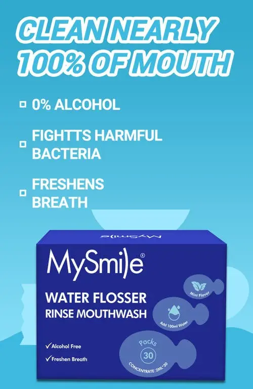 MYSMILE Lp211 Water Flosser With 30 Mouthwash Pods Bundle - Black