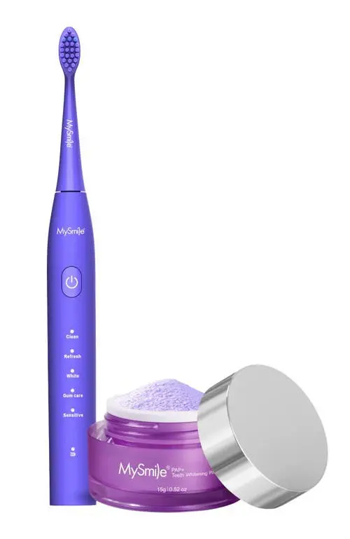 MYSMILE Essential Dy156 Electric Toothbrush + Pap Teeth Whitening Powder Bundle - Indigo Blue