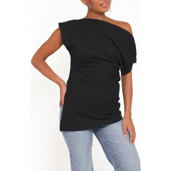 PETAL & PUP Selma One-shoulder Knit Top