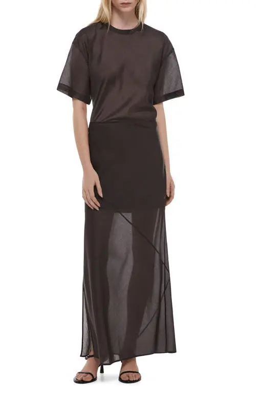 Helmut Lang Layered Semisheer Skirt