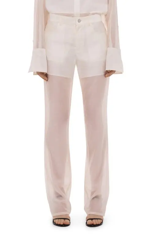Helmut Lang Sheer Bootcut Tencel Blend Pants