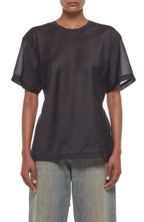 Helmut Lang Sheer Tie-waist T-shirt - Black