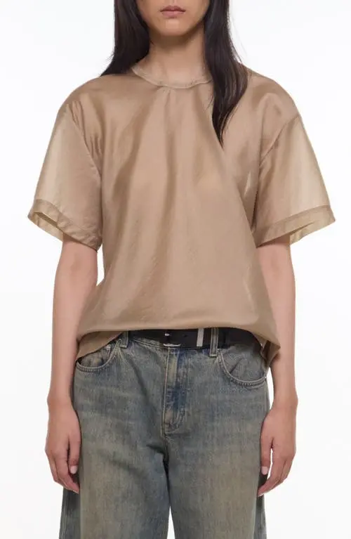 Helmut Lang Sheer Tie-waist T-shirt - Sand