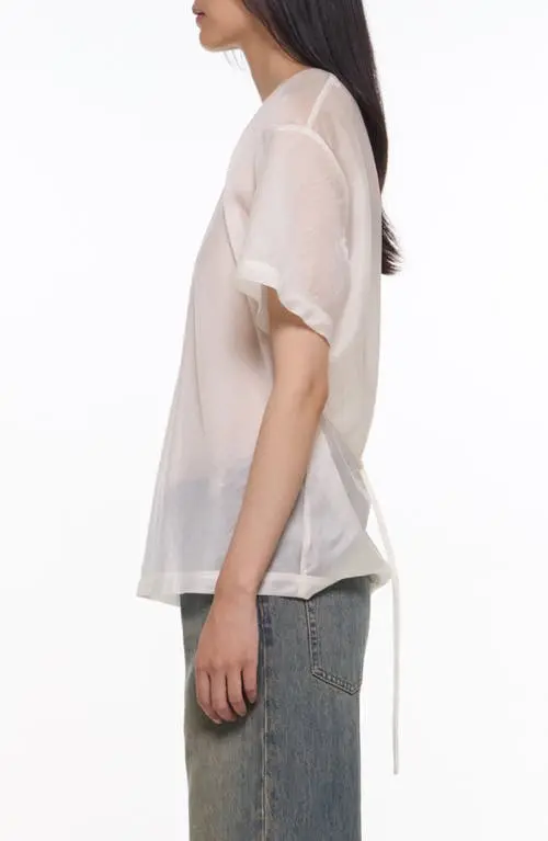 Helmut Lang Sheer Tie-waist T-shirt - Soft White