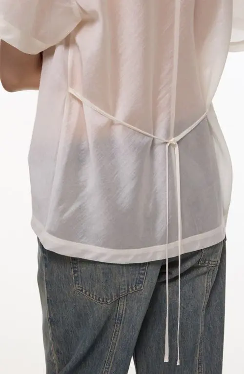 Helmut Lang Sheer Tie-waist T-shirt - Soft White