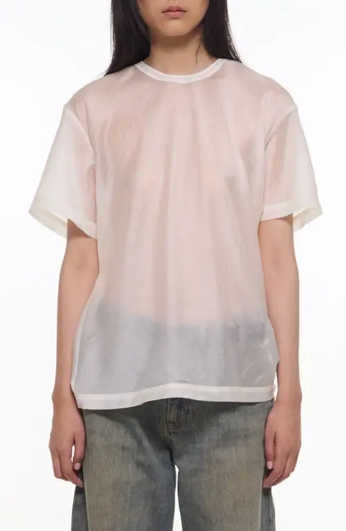 Helmut Lang Sheer Tie-waist T-shirt - Soft White