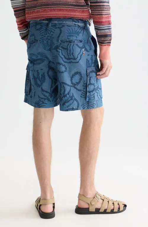 Scotch & Soda Floral Chambray Cargo Shorts