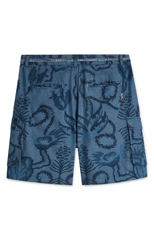 Scotch & Soda Floral Chambray Cargo Shorts