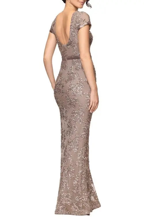 Betsy & Adam Sequin Column Dress
