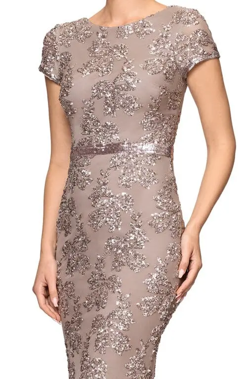 Betsy & Adam Sequin Column Dress