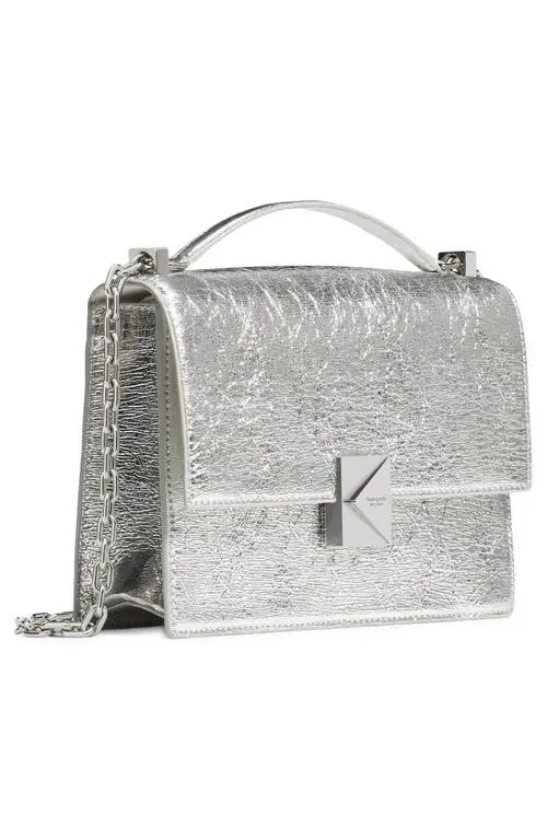 Kate Spade New York Metallic Leather Convertible Crossbody Bag - Silver