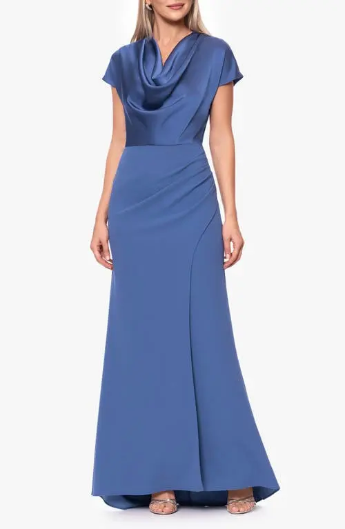Betsy & Adam Cowl Neck Satin Dress