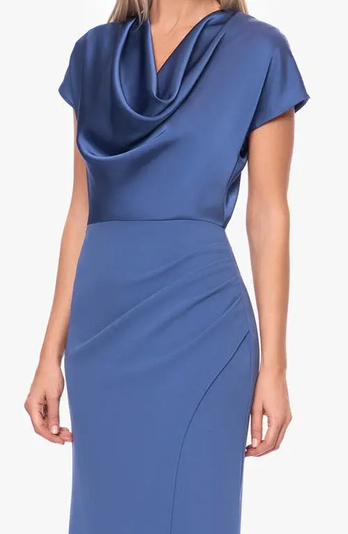 Betsy & Adam Cowl Neck Satin Dress