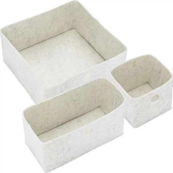 PARKER BABY CO. 3 Pack Felt Drawer Organizers - White