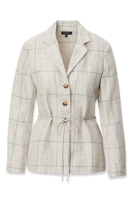 Rag & Bone Chappell Plaid Linen Blazer