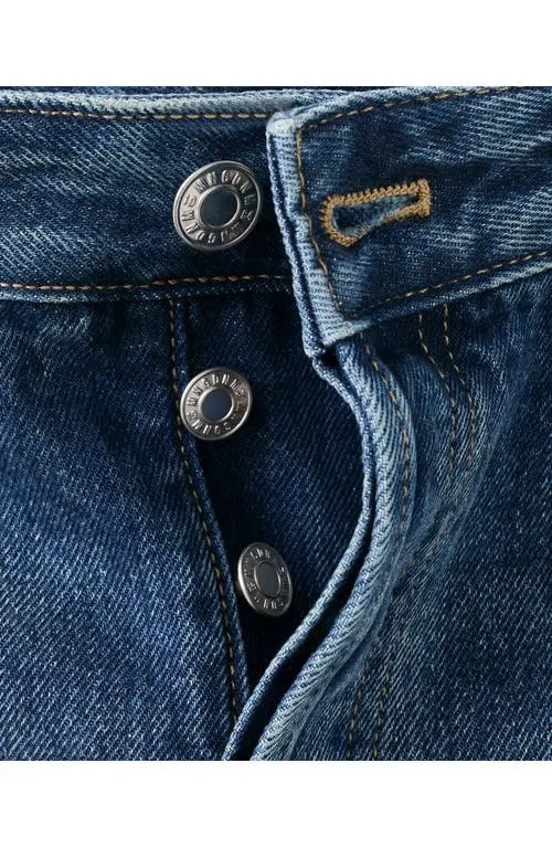 Mango Low Rise Straight Leg Jeans - Dark Blue