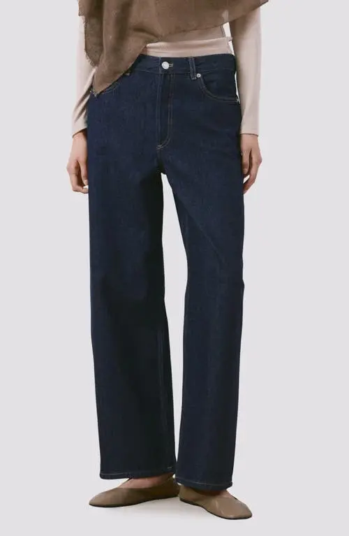 Mango Low Rise Straight Leg Jeans - Open Blue